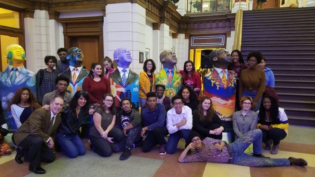 CAPA students paint MLK statues to be displayed around Philly - WHYY