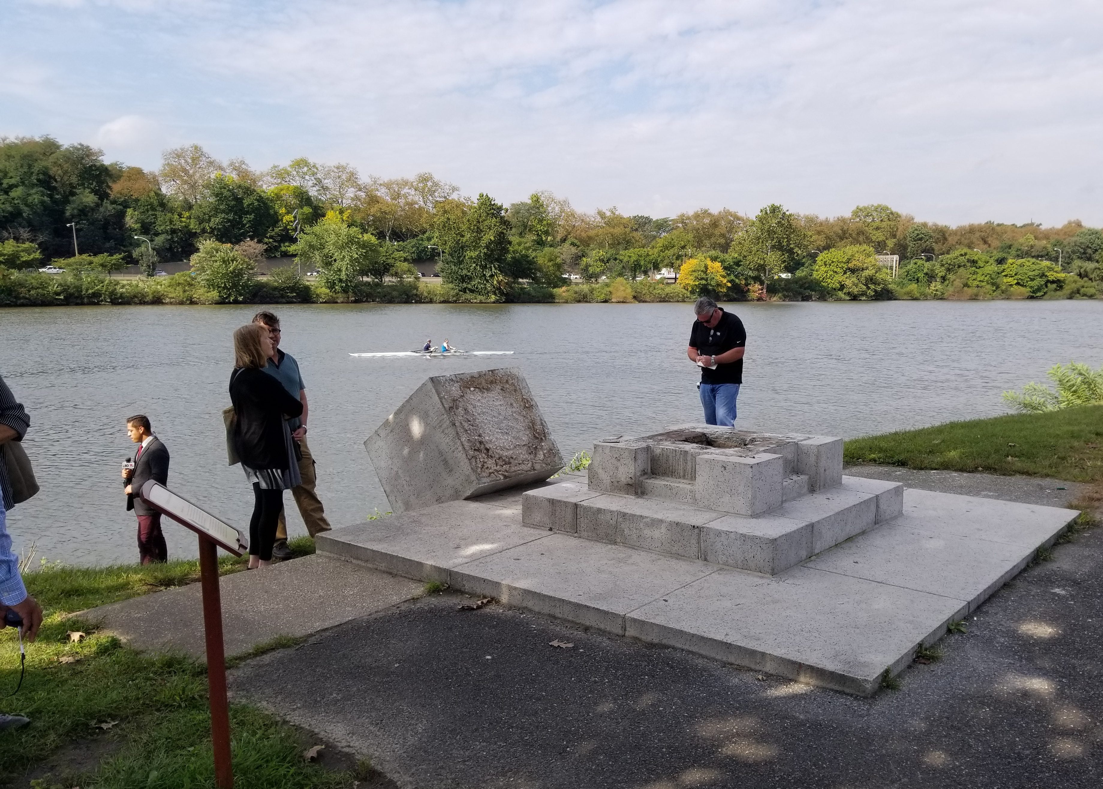 Almost century-old statue toppled along Philly's Boathouse Row - WHYY