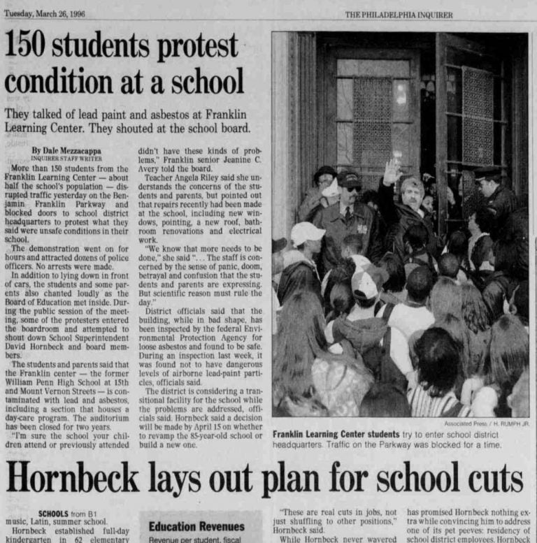 Franklin Learning Center's long asbestos history - WHYY