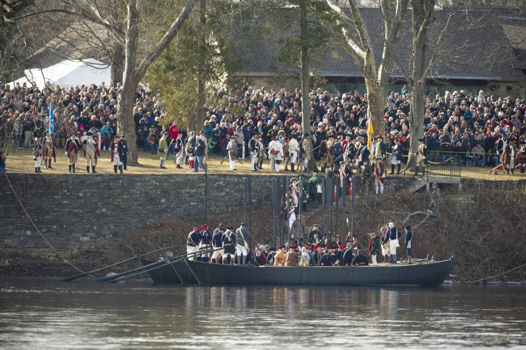 George Washington crosses Delaware River in reenactment - WHYY