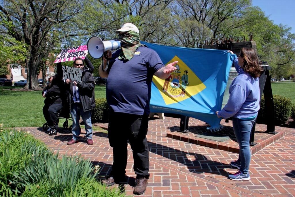 Protesters urge Gov. Carney to reopen Del. ‘in a safe manner’ - WHYY