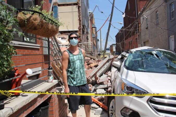 South Philadelphia rowhouse collapse crushes two cars - WHYY
