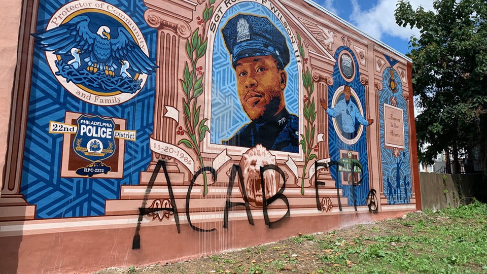 Mural of slain Philadelphia police sergeant vandalized - WHYY