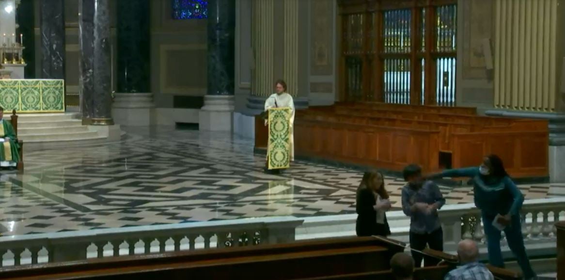 Video: Suspect punches woman during Mass at Philly Catholic church - WHYY