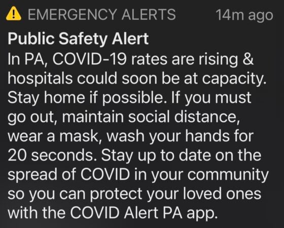 Coronavirus update: Pa. residents to receive emergency alerts - WHYY