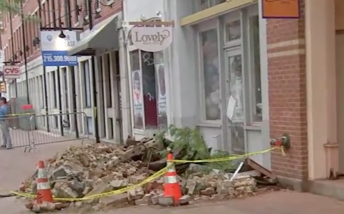 Heavy rains trigger partial building collapse in Old City - WHYY