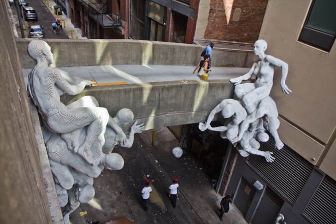 New public sculpture suspended above an alley- WHYY
