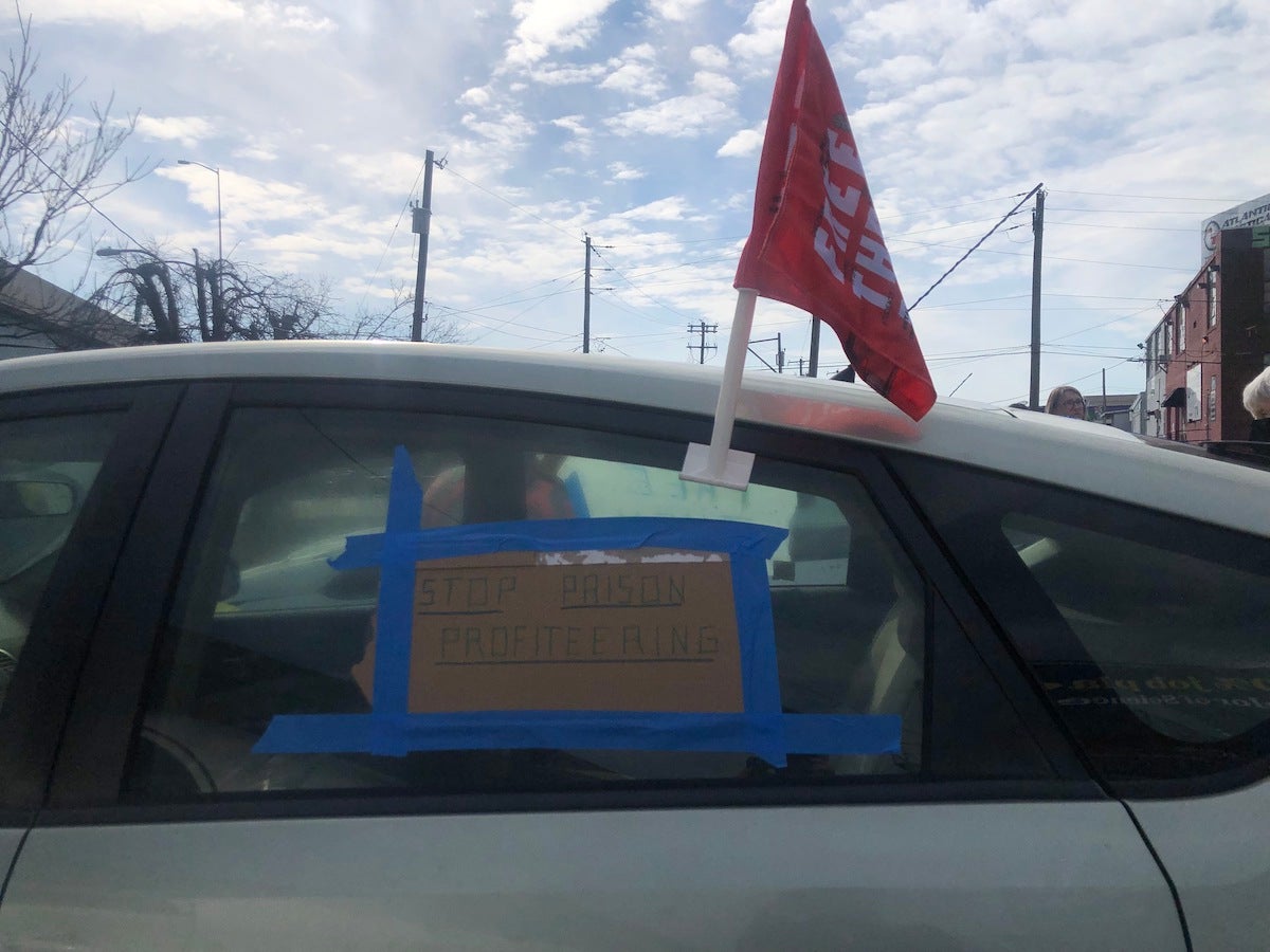 NE Philly car caravan protests poor conditions in city jails - WHYY