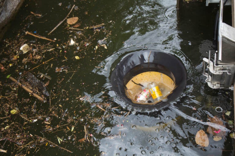 Aquatic trash bins collect and count plastics in the Schuylkill and ...