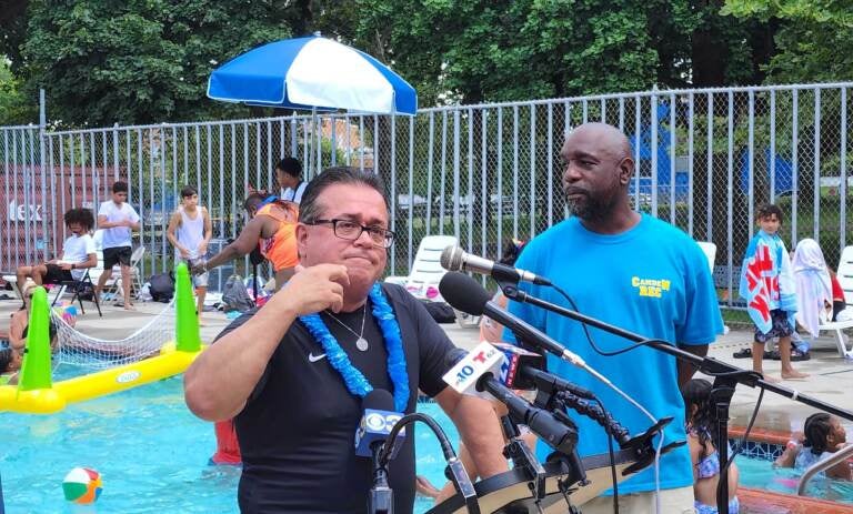 Camden opens first of its two pools to the public - WHYY