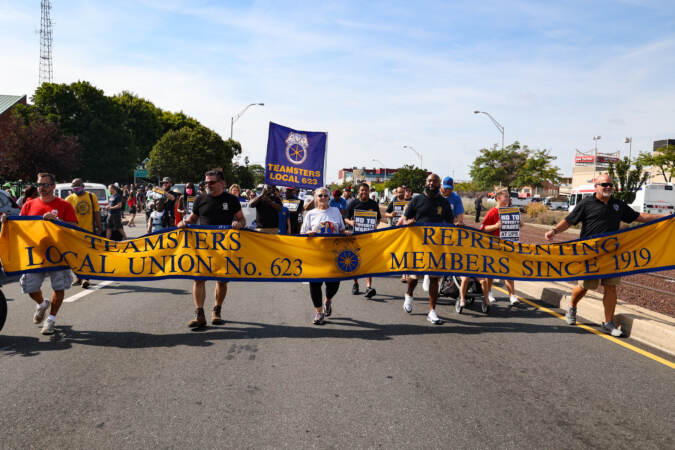 Thousands march along Columbus Boulevard in show of Labor Day ...