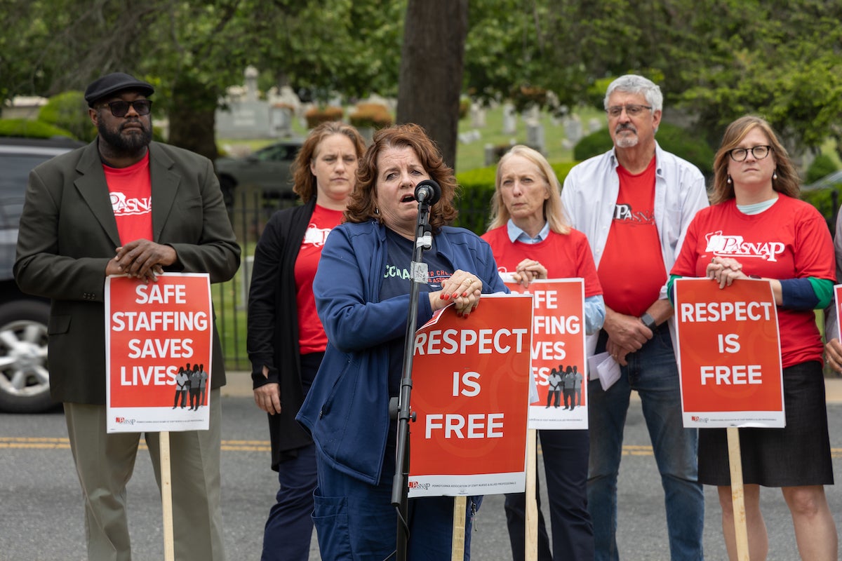 Nurses picket outside of Crozer-Chester Medical Center - WHYY