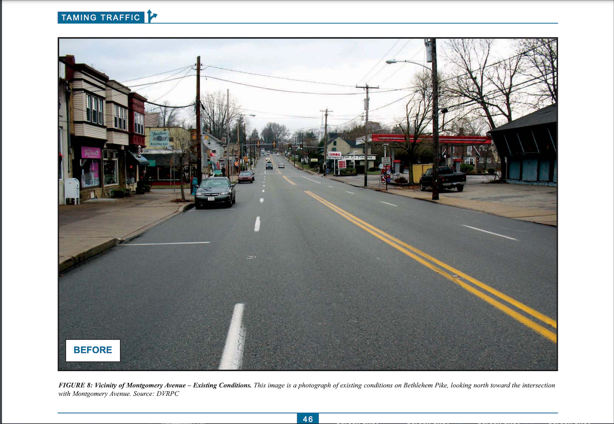 Bethlehem Pike in Springfield Twp. going from 4 lanes to 2 - WHYY