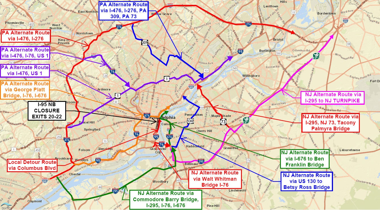 I-95 lane closures in effect from Feb. 3-5 - WHYY