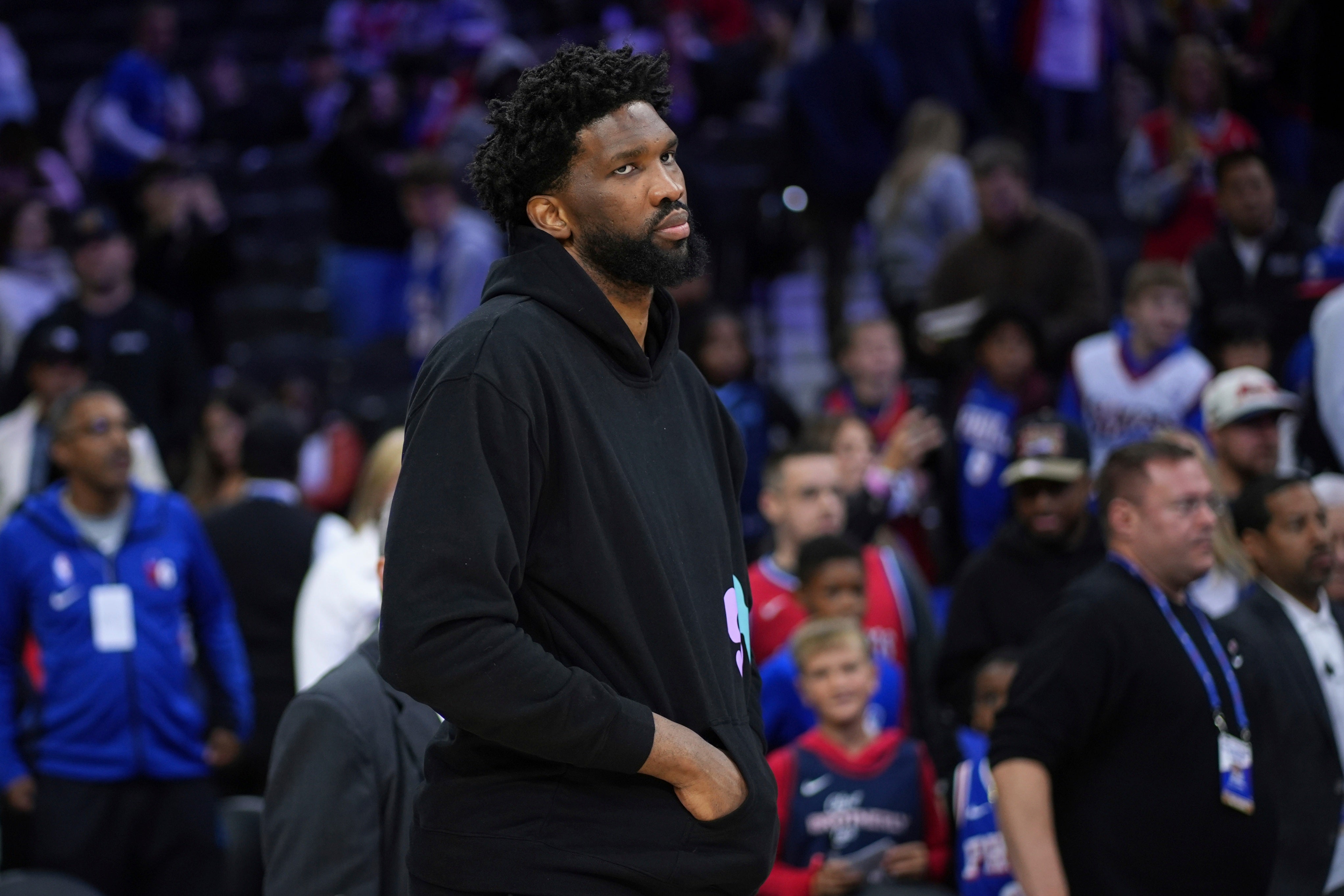 NBA investigating Joel Embiid after he shoves reporter - WHYY
