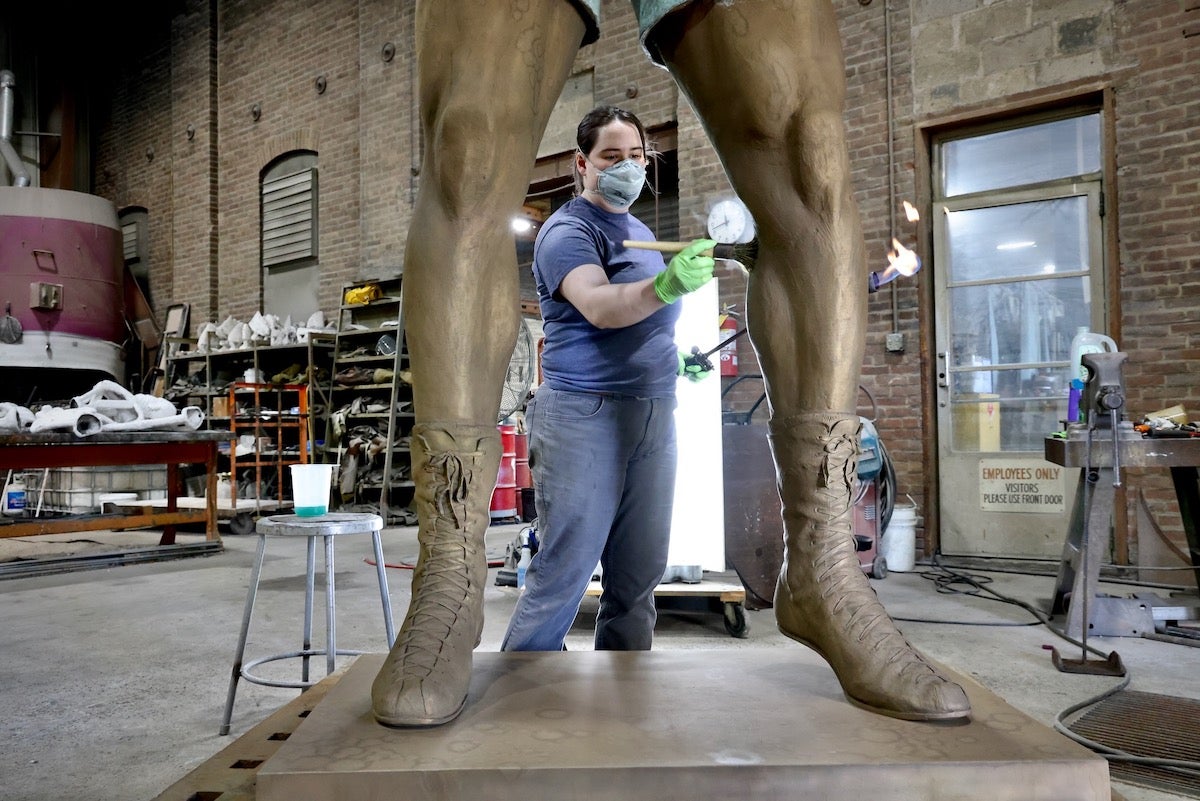 A 10-foot bronze Muhammad Ali is heading to Maine - WHYY